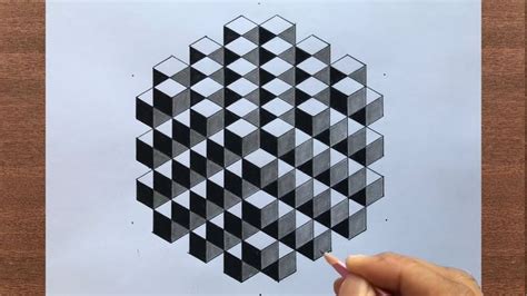 How To Draw An Isometric Design Geometric Shapes Drawing Graph Paper