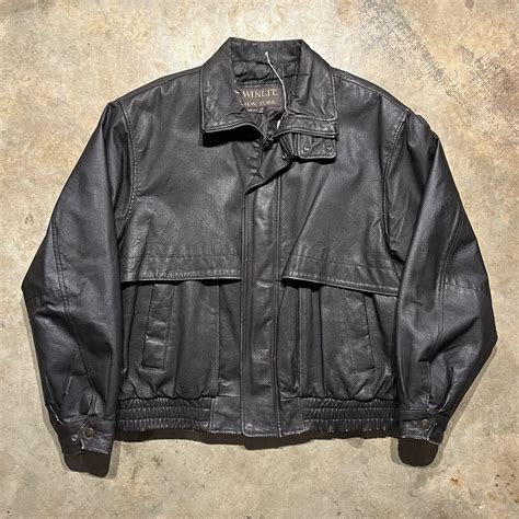 Vintage Vintage 2000s Winlit New York Boxy Black Leather Jacket Grailed