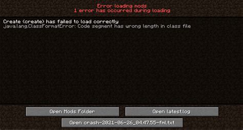 I Got This Issue With Create I Wanna Play Minecraft Help Please R