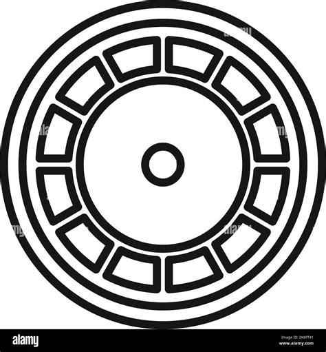 Garbage Manhole Icon Outline Vector Sewer Lid Street Circle Stock