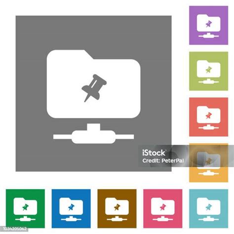 Ftp 핀 사각형 아이콘을 플랫 가득 찬에 대한 스톡 벡터 아트 및 기타 이미지 가득 찬 교환 끈적거리는 Istock
