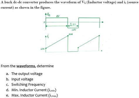 Solved A Buck Dc Dc Converter Produces The Waveform Of Vl Inductor Voltage And Is Source