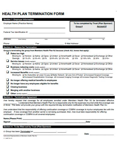 Free 50 Termination Form Samples In Pdf Ms Word