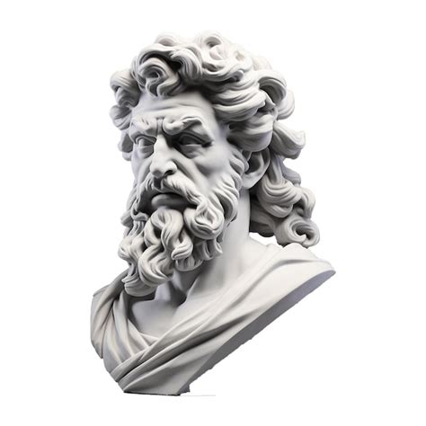 Копия гипсовой статуи сгенерированная ИИ изолирована на прозрачном фоне Png Премиум Psd Файл