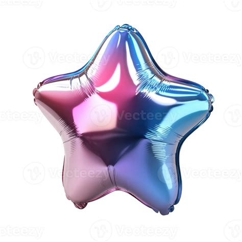 Shimmering Star Shaped Balloon Hovering With Vibrant Iridescent Surface