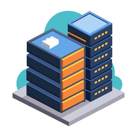 Premium Vector Data Center Object Storage Flat Vector Illustration On