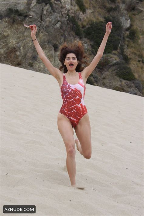 Blanca Blanco Red White Bathing Suit As She Frolicked On The Hill Aznude