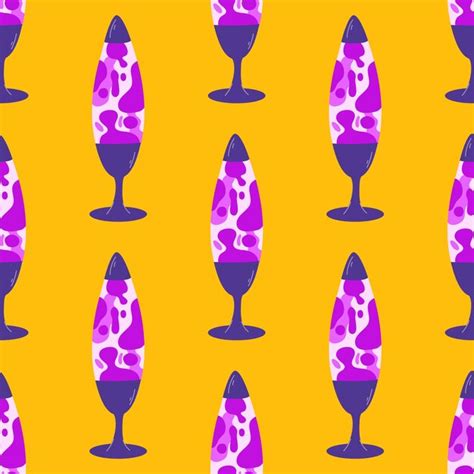 Premium Vector Seamless Pattern Retro Lava Lamp 70s