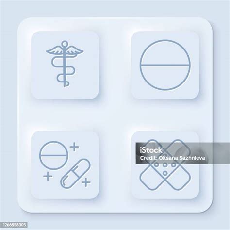 Atur Garis Caduceus Simbol Medis Ular Obat Pil Atau Tablet Obat Pil