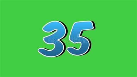 Number 51 Symbol Sign Animation Motion Graphics Cartoon Blue Color