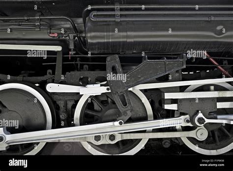 Locomotiva A Vapore Closeup Locomotiva A Vapore Le Ruote Storica Tema Ferroviario Il