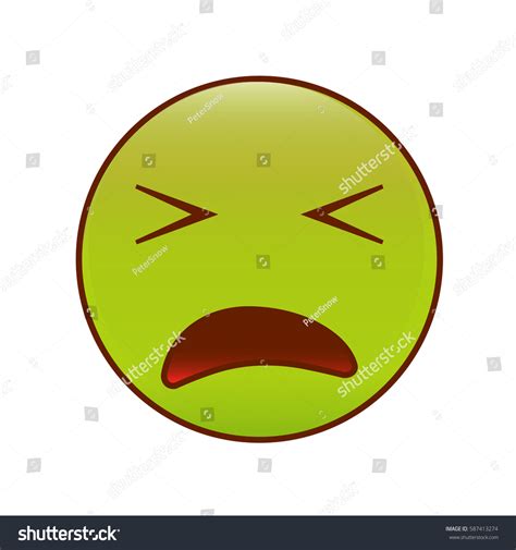 Sick Emoticon Vector Smiley Stock Vector 587413274 Shutterstock