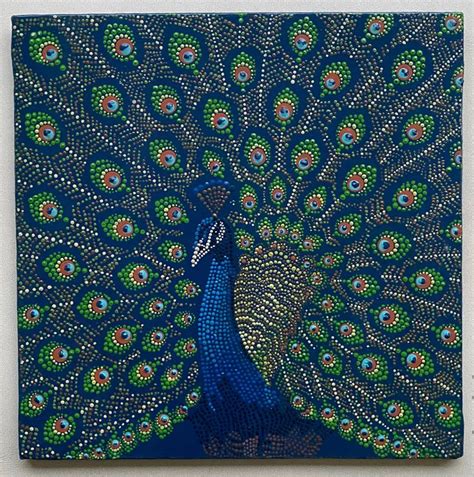 Size 8”x8”materials Acrylics On Canvas Panel Dot Painting Tools