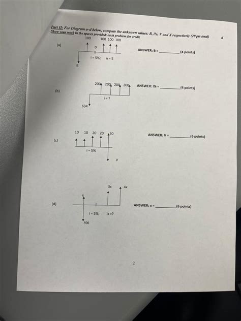 Part H For Diagram A D Below Compute The Unknown
