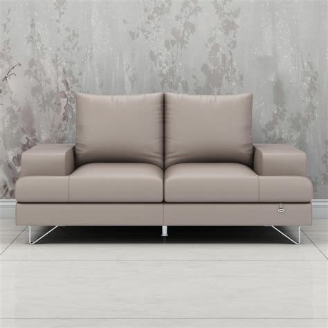 Buy Benjamin Two Seater Oyster Grey Leatherette Sofa At Durian