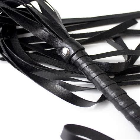 Buy Female Sex Games Leather Whip Flogger Plush Sex Handcuffs Bondage Black Online In India