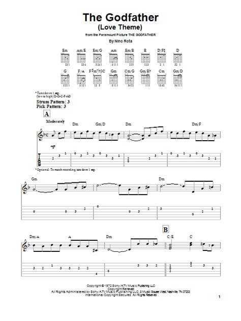 The Godfather Love Theme By Nino Rota Easy Guitar Tab Guitar