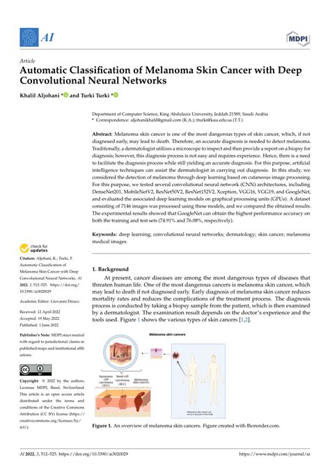 PDF Automatic Classification Of Melanoma Skin Cancer With Deep