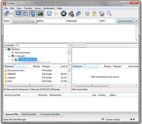 Access FTP Via FileZilla