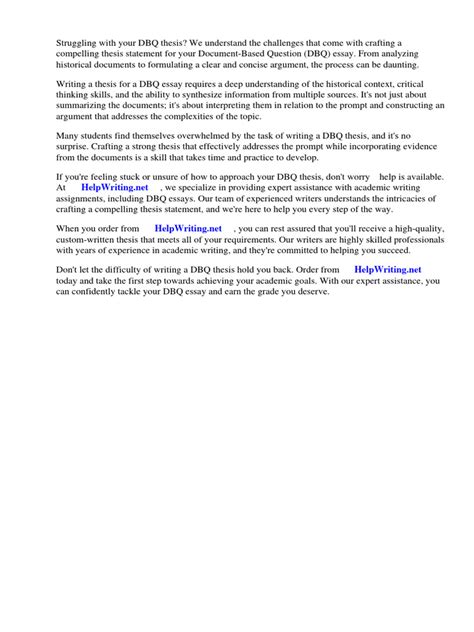 Dbq Thesis Examples Pdf Essays Thesis
