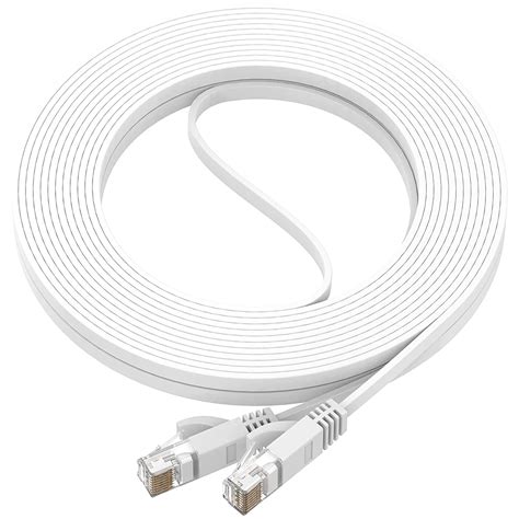 Плосък Utp мрежов кабел Cat6 10 метра бял Emag Bg