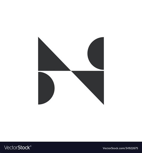 Letter N Simple Geometric Logo Royalty Free Vector Image