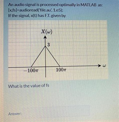 Solved An Audio Signal Is Processed Optimally In Matlab As