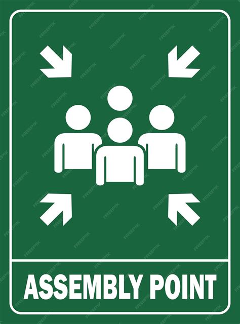 Premium Vector Emergency Assembly Point 1 Symbol Sign Vector