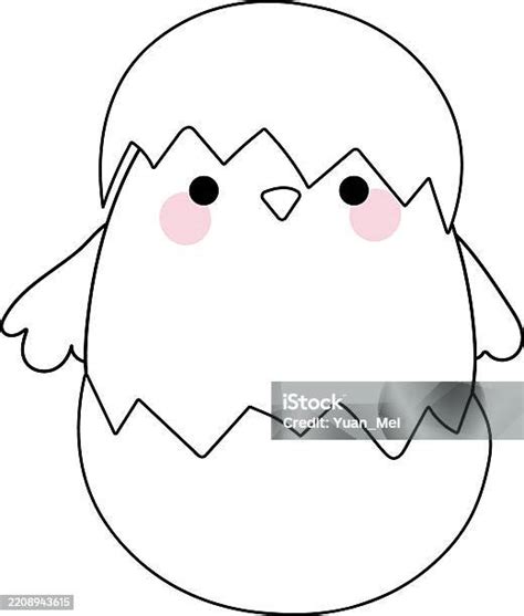달걀에서 부화하는 귀여운 아기 병아리 금이 간 껍질 개요 만화 그림 아이들을 위한 부활절 색칠 공부 페이지 검은색에 대한 스톡 벡터 아트 및 기타 이미지 Istock