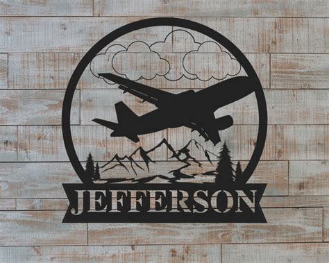 Personalized Airplane Metal Sign Aviation Metal Sign Airplane Hangar