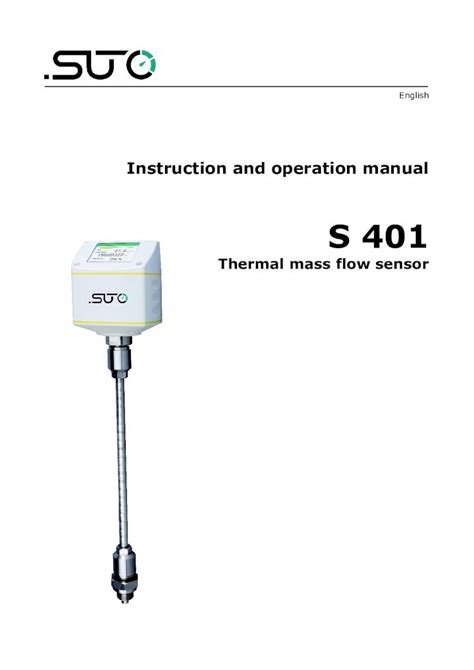 Pdf Thermal Mass Flow Sensor Suto Ibérica · • Insertion Type Flow