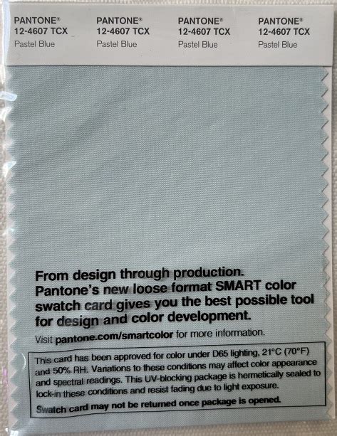 Pantone Tcx Cotton Swatch Card 12 4306 Tcx Barely Blue