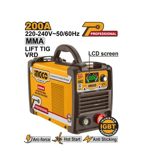 Ingco Inverter Mma Tig Lift Welding Machine Ing Mma200381 Fertile