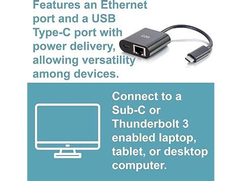C2G USB C Adapter And Ethernet Adapter With Power
