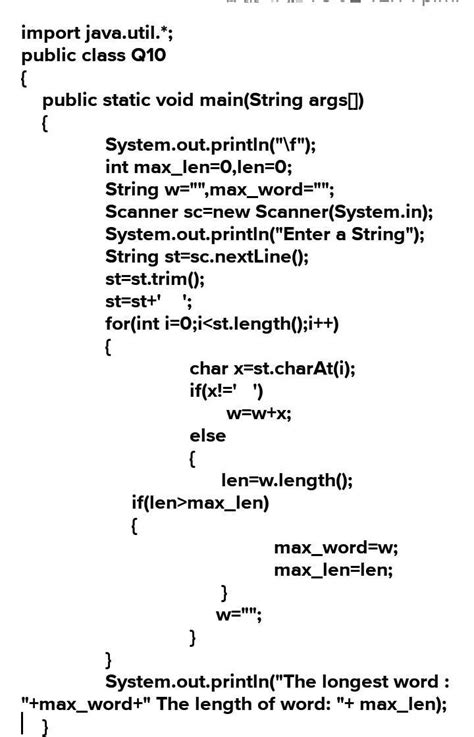 Write A Program In Java To Enter A String Sentence And Display The Longest Word Andthe Length