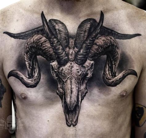 Evil Ram Skull Drawing