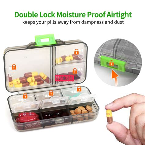 Vvancool 9 Grid Portable Pill Box Pill Organizer Moisture Proof Travel