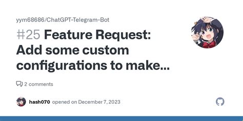 Feature Request Add Some Custom Configurations To Make This Project