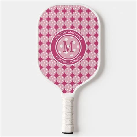 Pickleball Princess Custom Quote Name Initial Pink Pickleball Paddle
