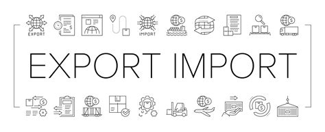 Export Import Logistic Collection Icons Set Vector 19543607 Vector Art