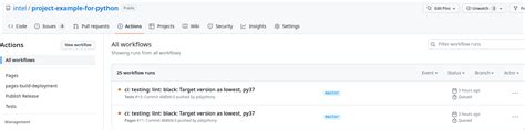 Fix Github Pages Deployment Issue Intel Project Example For Python Github