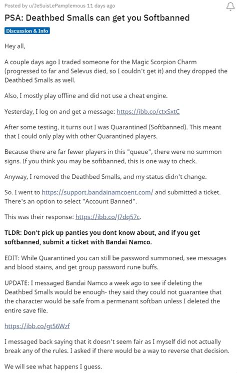 Psa Deathbed Smalls Can Get You Softbanned Deathbed Smalls Know