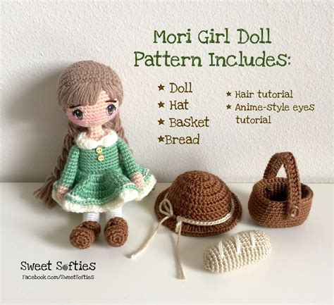 Crochet Doll Patterns Mori Kei Anime Girl Amigurumi Crochet Doll Sweet