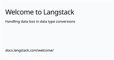 Handling Data Loss In Data Type Conversions Welcome To Langstack