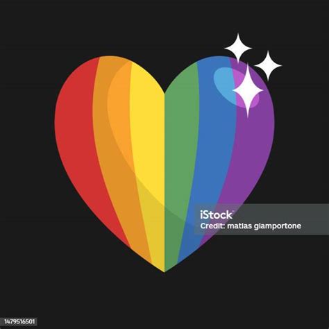 Lgbt 자존심 심장 무지개 깃발 사랑의 상징입니다 다양성과 자유 그림자와 불꽃이 있는 플랫 스타일 벡터 아이콘입니다 0명에