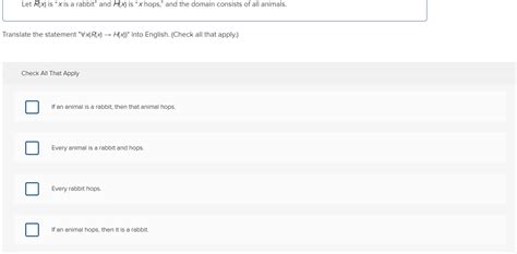 Solved Let R X Is X Is A Rabbit And H X Is Xhops And Chegg Com