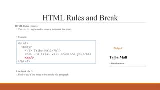 Web Design Html Text Formatting Tags Pptx