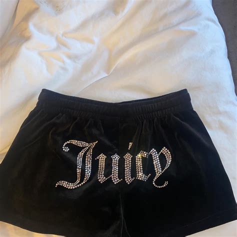 Black Juicy Couture Short And Tube Top Rhinestone Depop