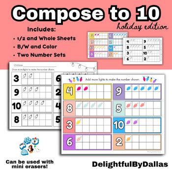 Holiday Compose Numbers To Ten By DelightfulbyDallas TPT