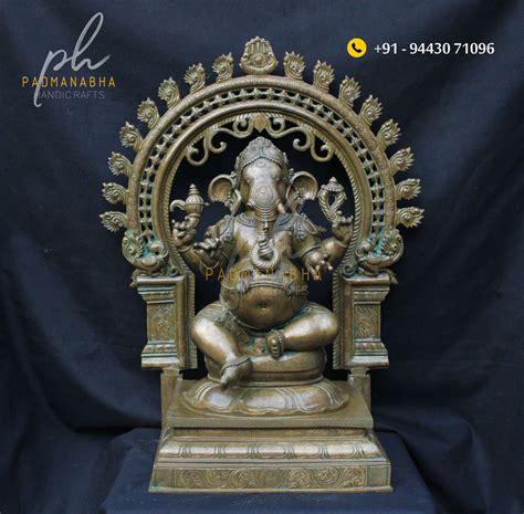 Lord Ganesha Bronze Idol Padmanabha Handicrafts